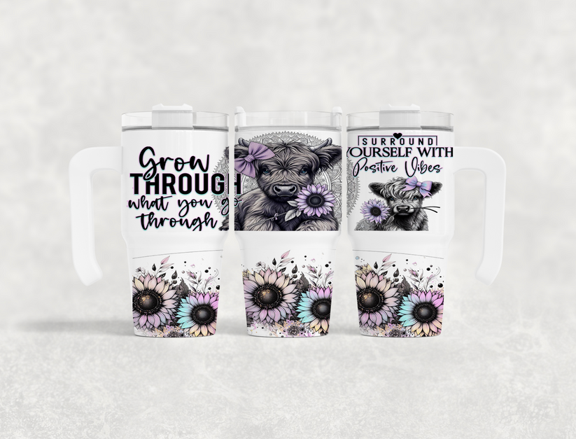 Positive Purple Cow 20oz Tumbler with Handle – Forever Events ...